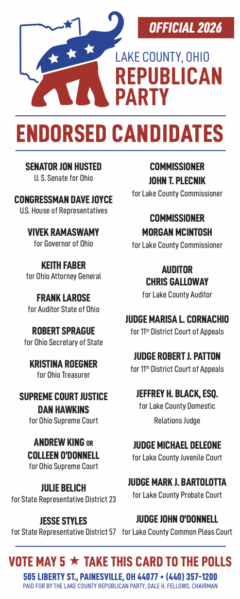 Welcome to the Lake County Ohio Republican Party